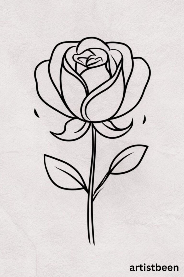 50+ Easy Rose Drawing Ideas for Beginners - Artist Been