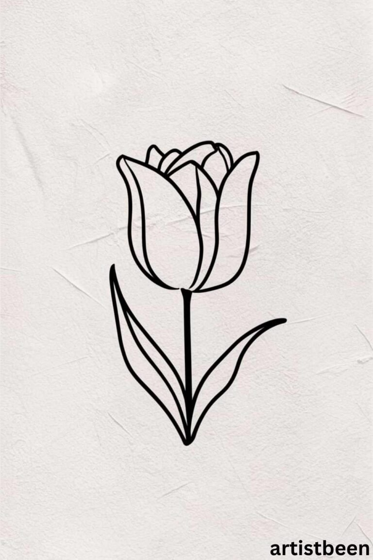 60+ Easy Tulip Drawing Ideas for Beginners - Artist Been