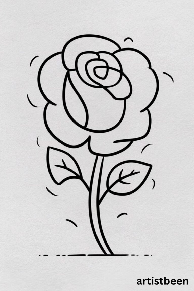 50+ Easy Rose Drawing Ideas for Beginners - Artist Been