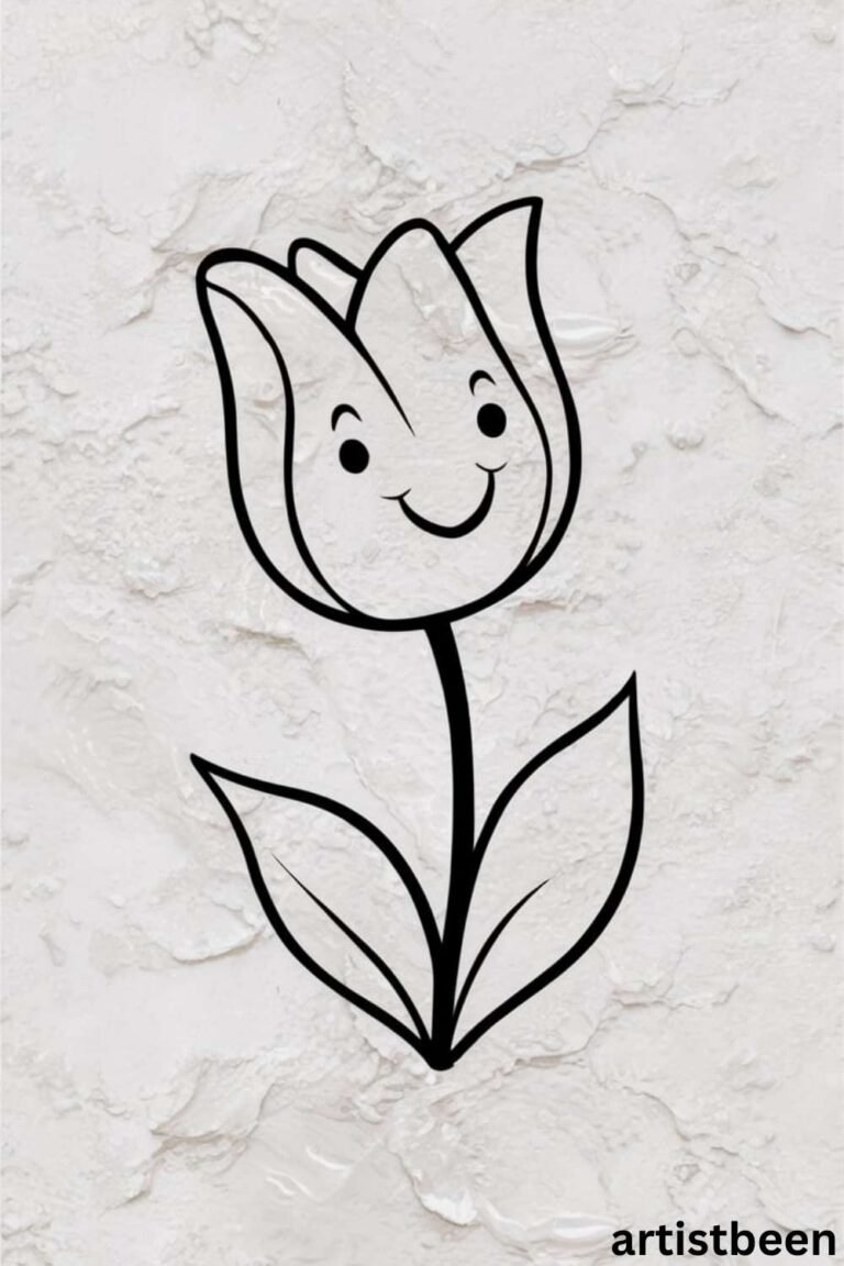 60+ Easy Tulip Drawing Ideas for Beginners - Artist Been