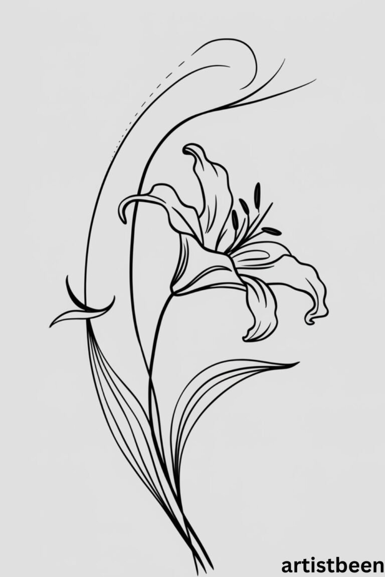 60+ Easy Lily Drawing Ideas for Beginners - Artist Been