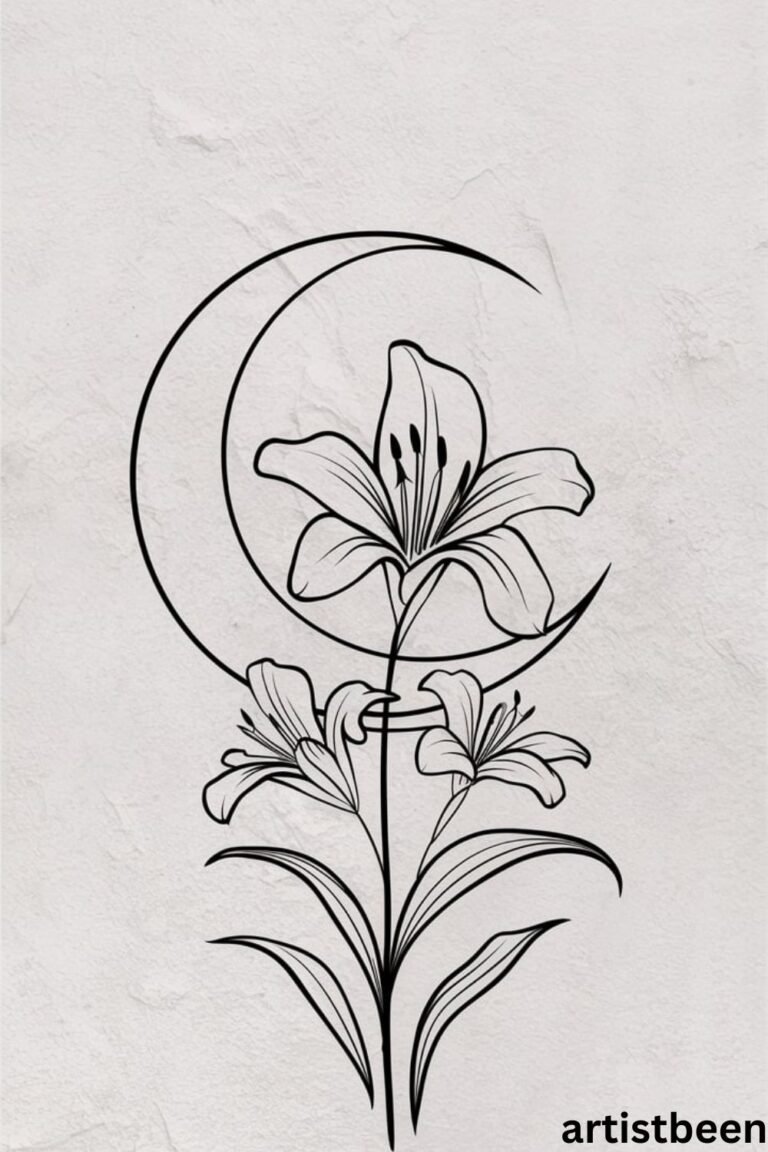 60+ Easy Lily Drawing Ideas for Beginners - Artist Been