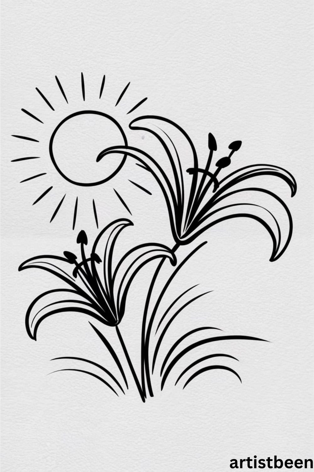 60+ Easy Lily Drawing Ideas for Beginners - Artist Been