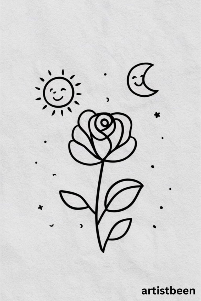 50+ Easy Rose Drawing Ideas for Beginners - Artist Been