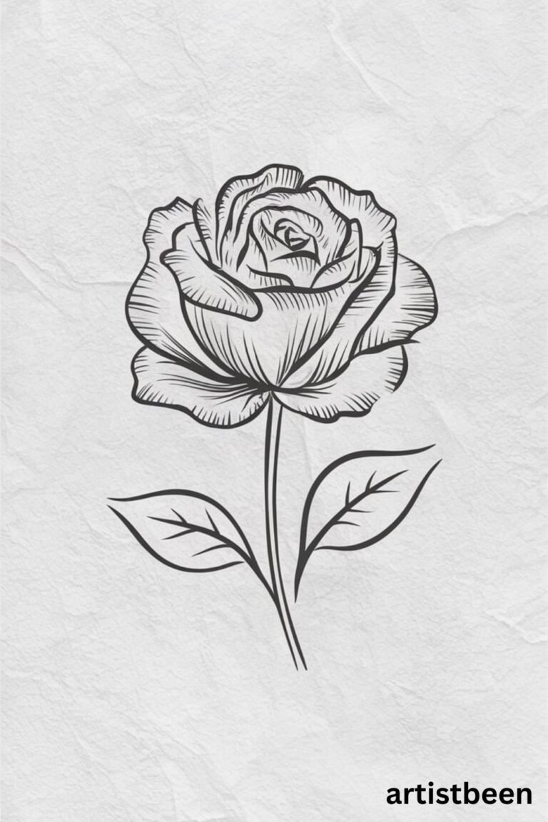 50+ Easy Rose Drawing Ideas for Beginners - Artist Been