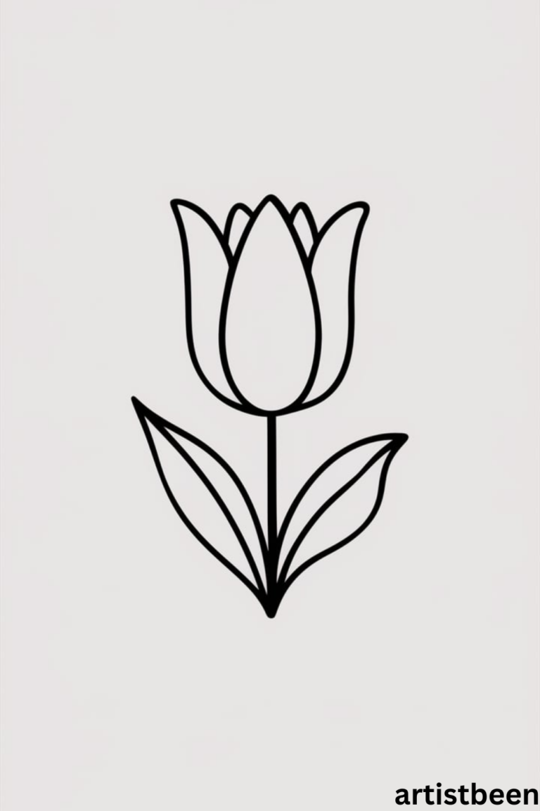 60+ Easy Tulip Drawing Ideas for Beginners - Artist Been