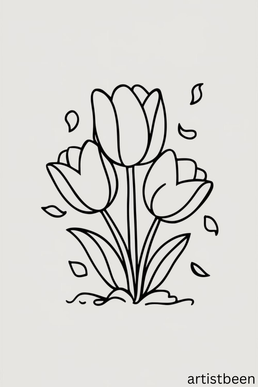60+ Easy Tulip Drawing Ideas for Beginners - Artist Been