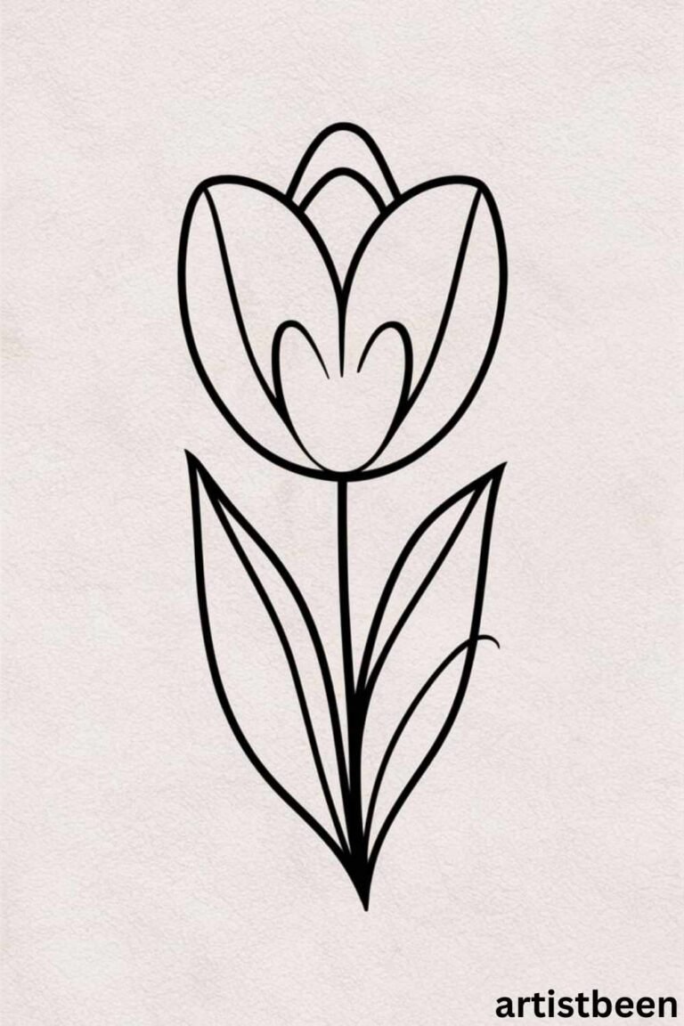 60+ Easy Tulip Drawing Ideas for Beginners - Artist Been