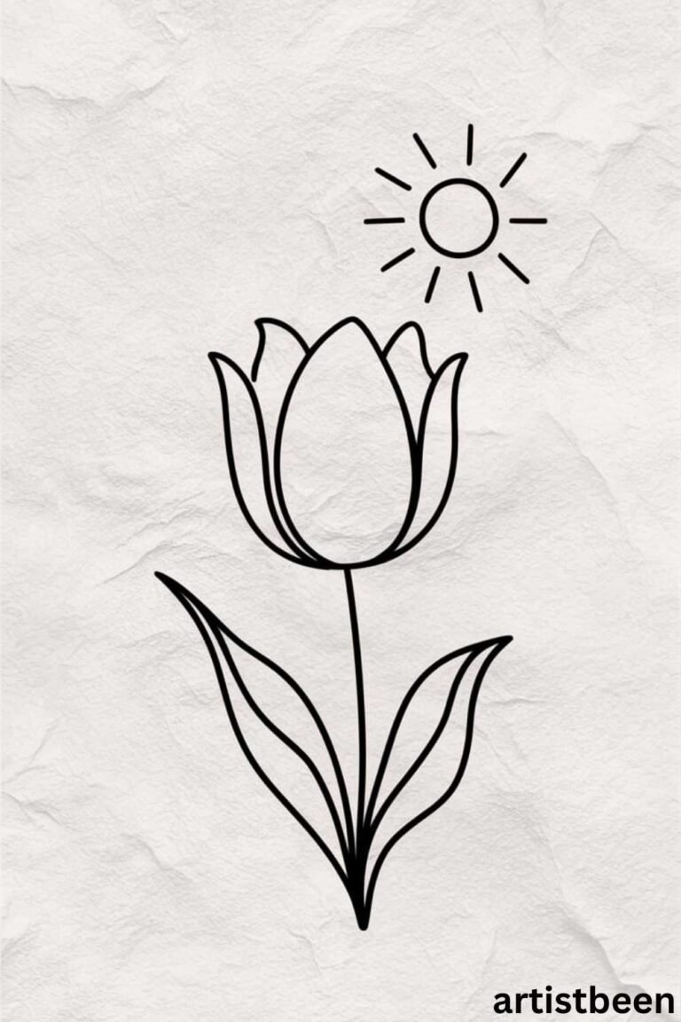 60+ Easy Tulip Drawing Ideas for Beginners - Artist Been