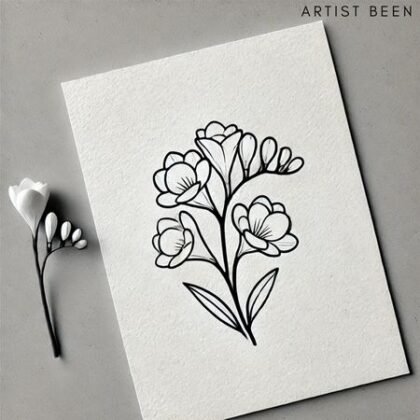 40+ Easy Freesia Flower Drawing Ideas for Beginners - Artist Been