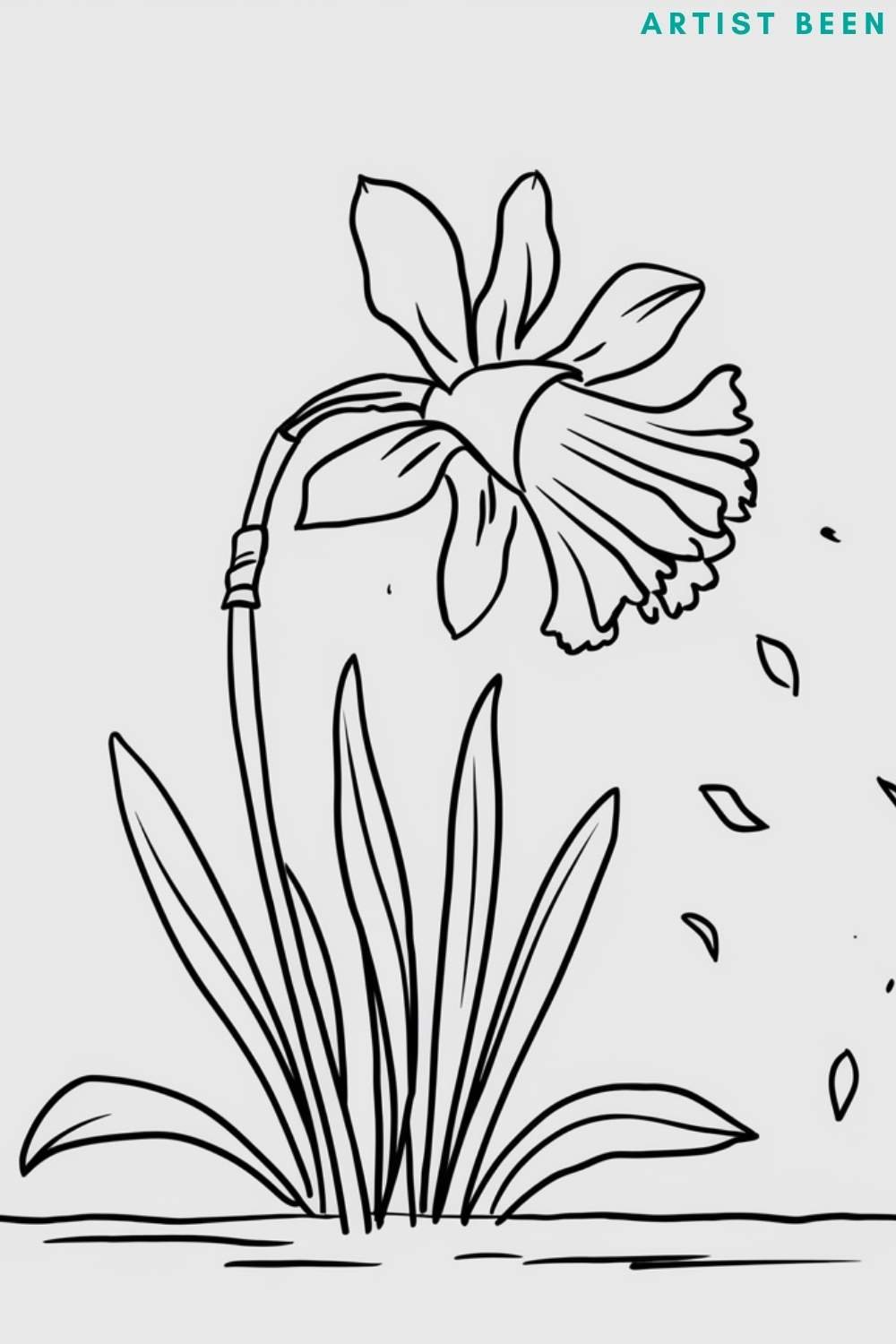 50+ Easy Daffodil Drawing Ideas for Beginners - Artist Been
