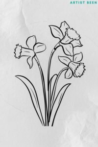 50+ Easy Daffodil Drawing Ideas for Beginners - Artist Been