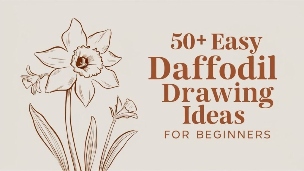 50+ Easy Daffodil Drawing Ideas for Beginners - Artist Been
