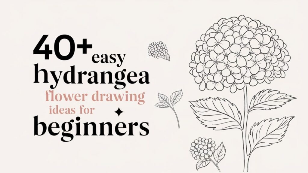 40+ Easy Hydrangea Flower Drawing Ideas for Beginners - Artist Been