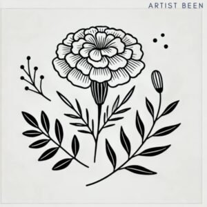 40+ Easy Marigold Flower Drawing Ideas for Beginners - Artist Been