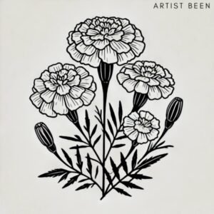 40+ Easy Marigold Flower Drawing Ideas for Beginners - Artist Been
