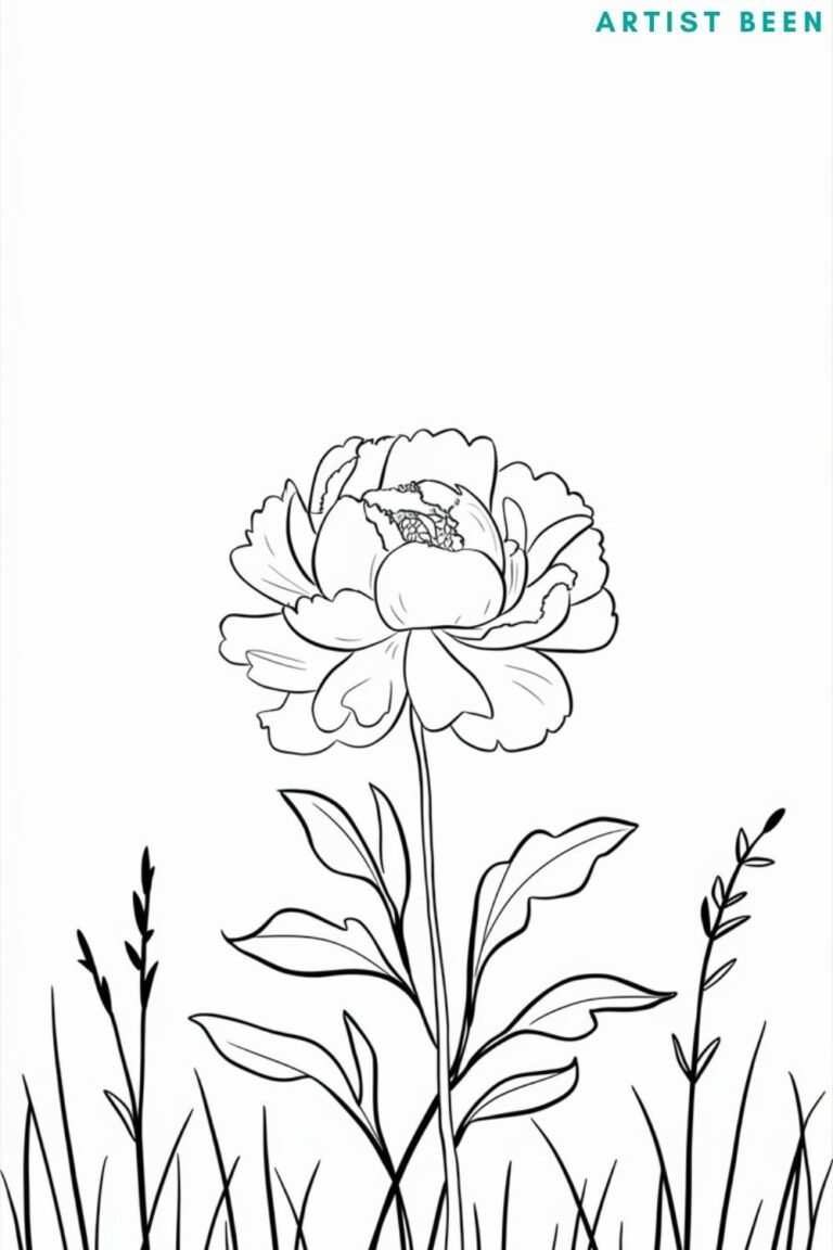 57+ Easy Peony Drawing Ideas for Beginners - Artist Been
