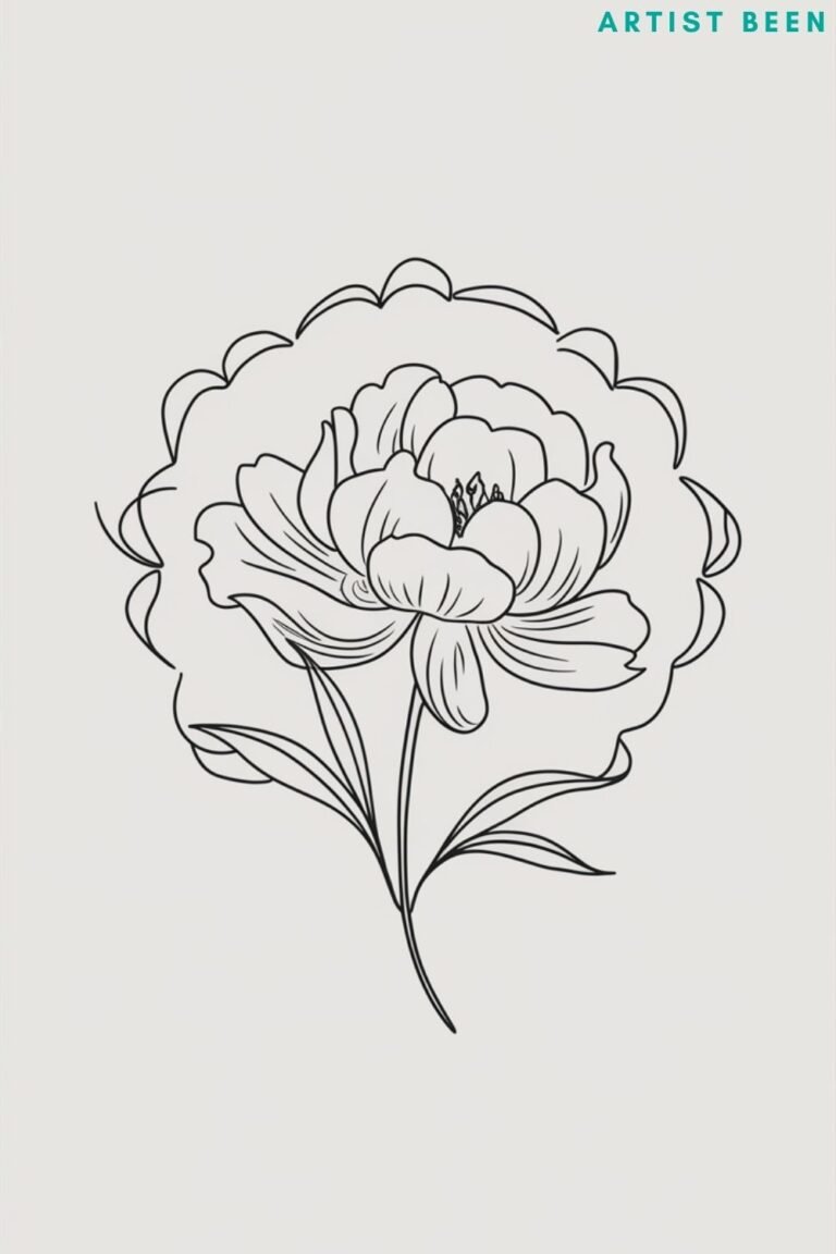 57+ Easy Peony Drawing Ideas for Beginners - Artist Been