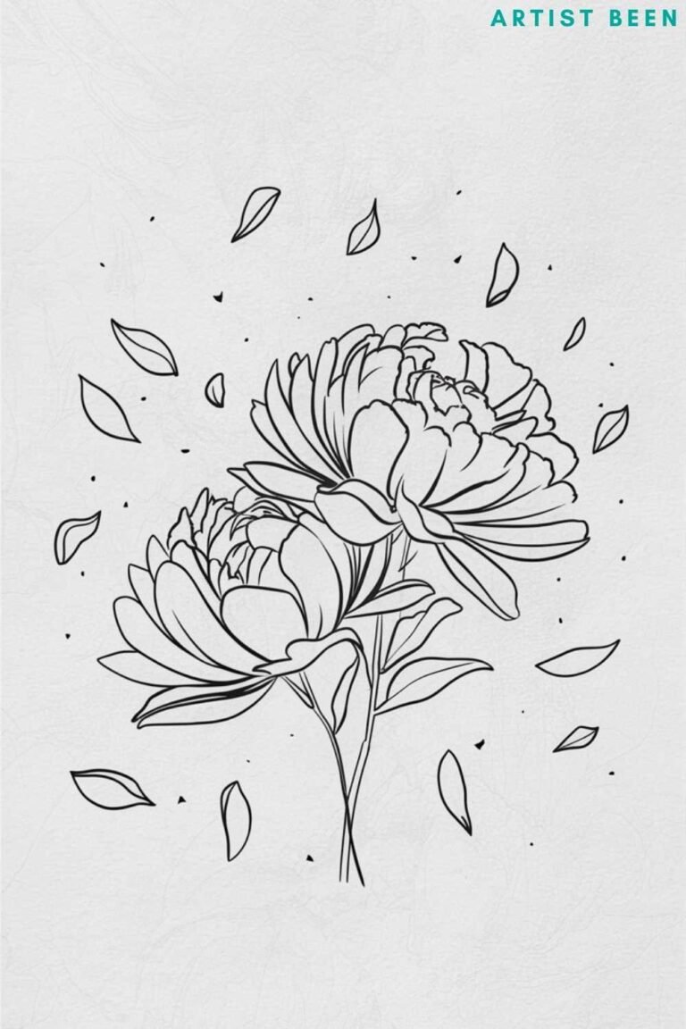 57+ Easy Peony Drawing Ideas for Beginners - Artist Been