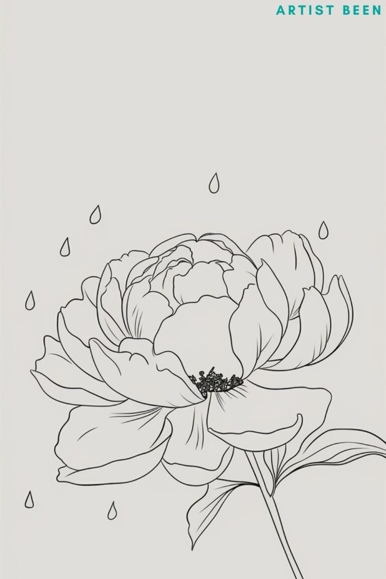 57+ Easy Peony Drawing Ideas for Beginners - Artist Been
