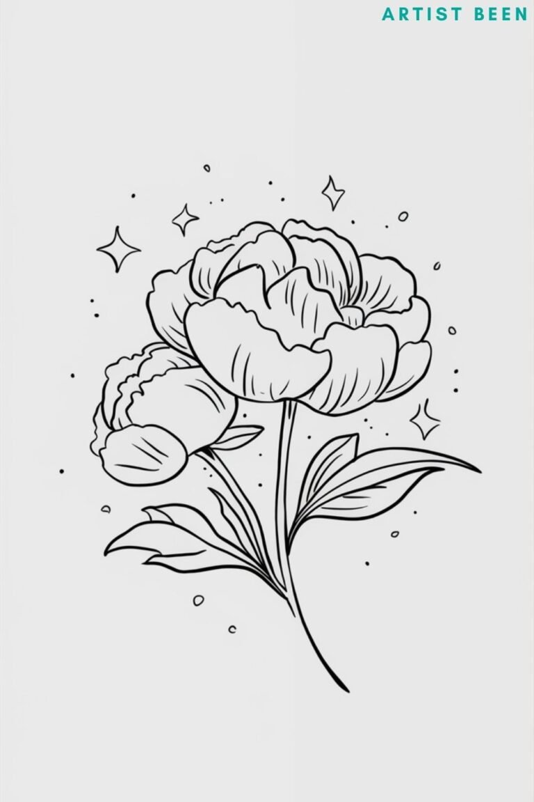 57+ Easy Peony Drawing Ideas for Beginners - Artist Been