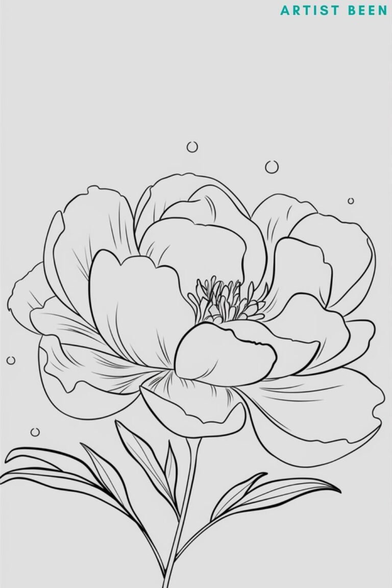 57+ Easy Peony Drawing Ideas for Beginners - Artist Been