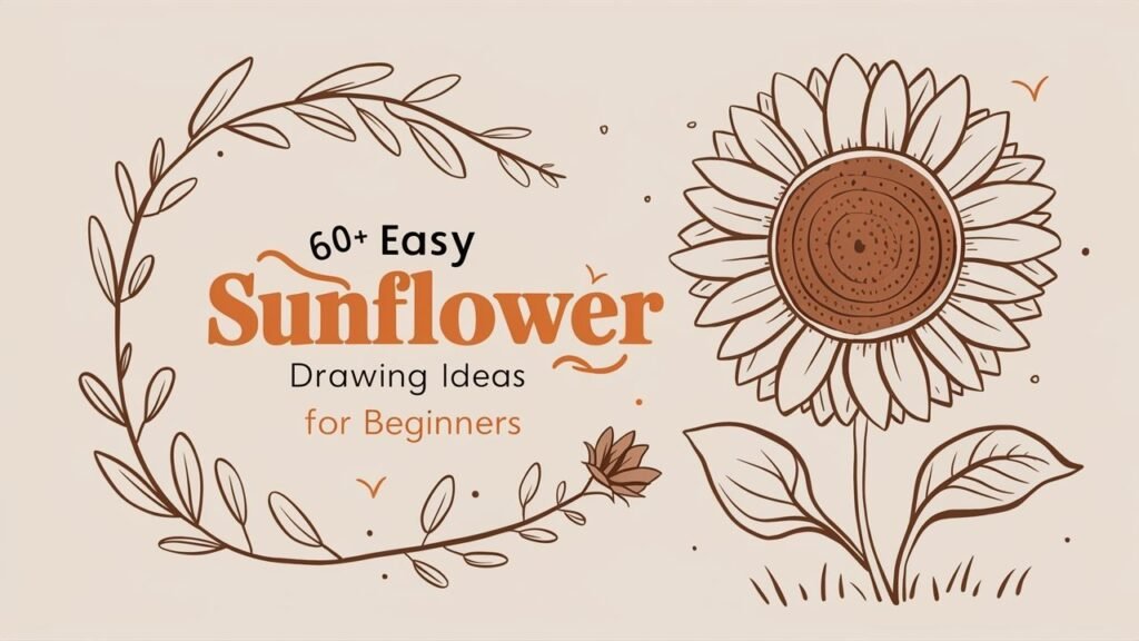 60+ Easy Sunflower Drawing Ideas for Beginners - Artist Been