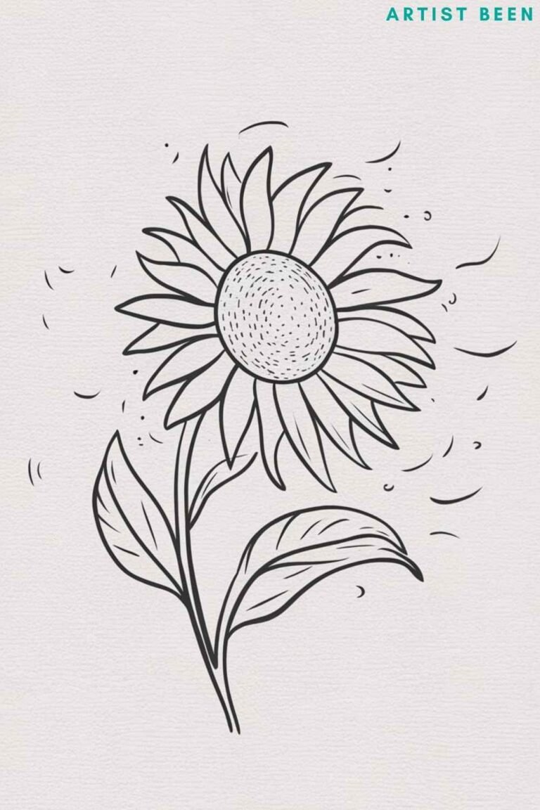 60+ Easy Sunflower Drawing Ideas for Beginners - Artist Been