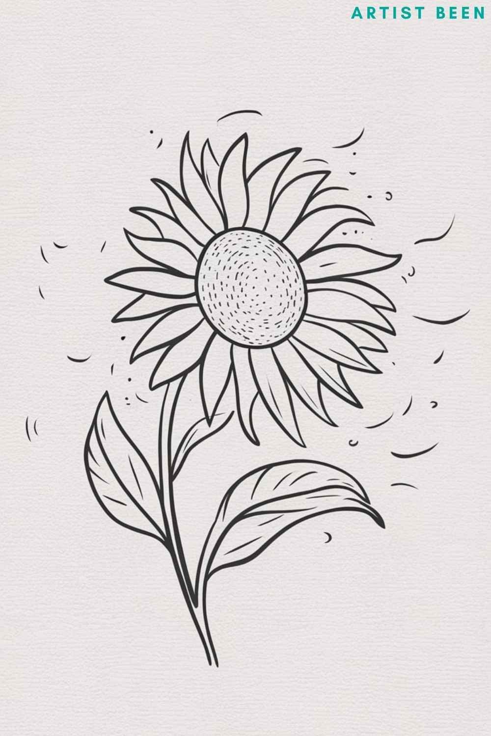 60+ Easy Sunflower Drawing Ideas for Beginners - Artist Been