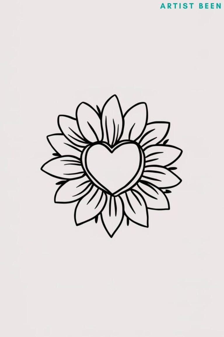 60+ Easy Sunflower Drawing Ideas for Beginners - Artist Been