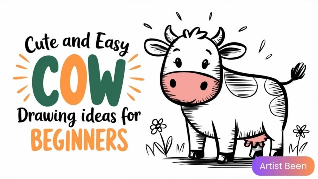 40 Cute and Easy Cow Drawing Ideas for Beginners 🐄 - Artist Been