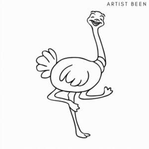 15 Easy and Cute Ostrich Bird Drawing Ideas for Beginners 🐦🎨 - Artist Been