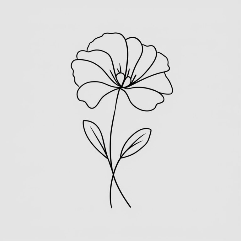 50 Easy Flowers Drawing Ideas for Beginners 🌸 - Artist Been