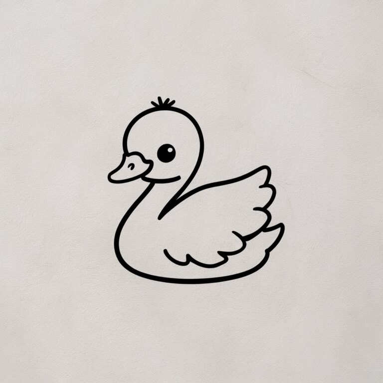 15 Easy and Cute Swan Drawing Ideas for Beginners 🦢 - Artist Been