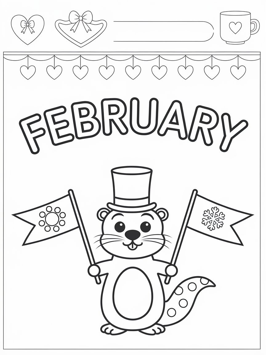 20+ February Coloring Pages - Artist Been
