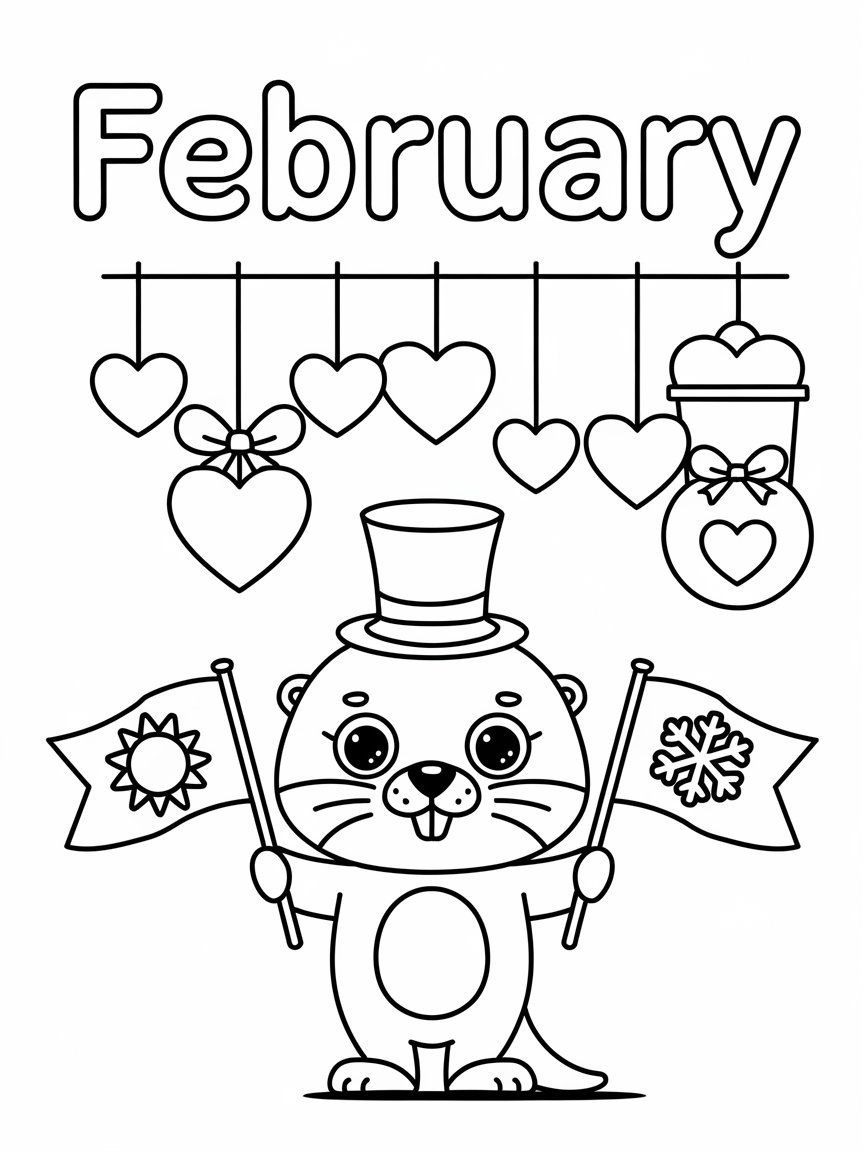 20+ February Coloring Pages - Artist Been
