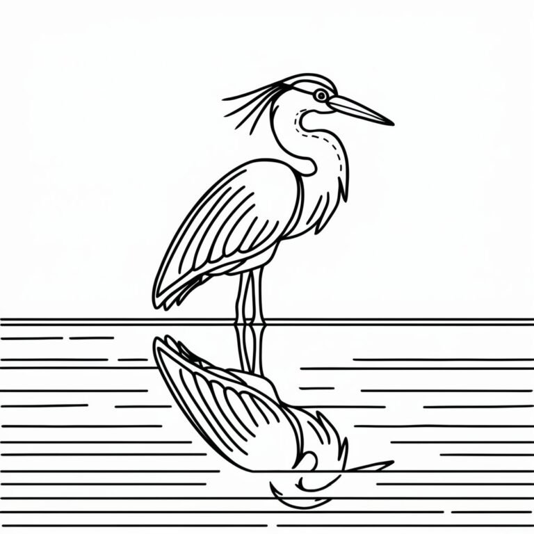 15 Easy and Cute Heron Drawing Ideas for Beginners 🐦 - Artist Been