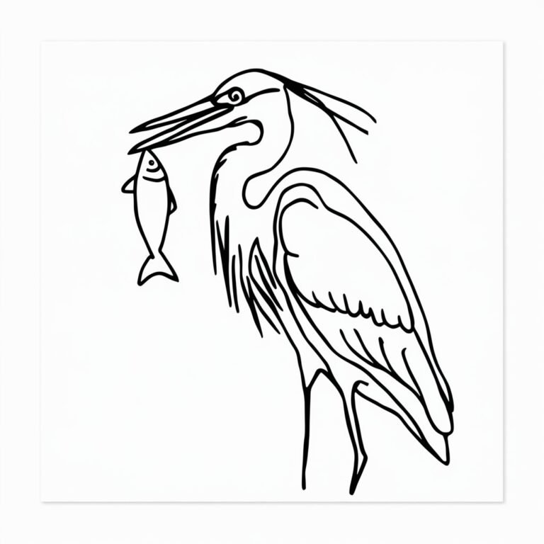 15 Easy and Cute Heron Drawing Ideas for Beginners 🐦 - Artist Been