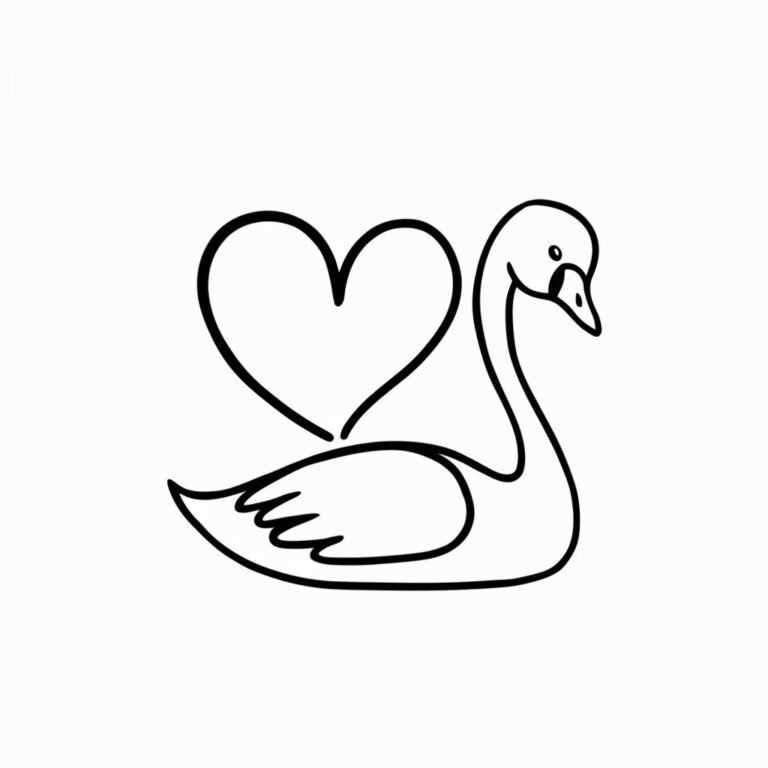 15 Easy and Cute Swan Drawing Ideas for Beginners 🦢 - Artist Been