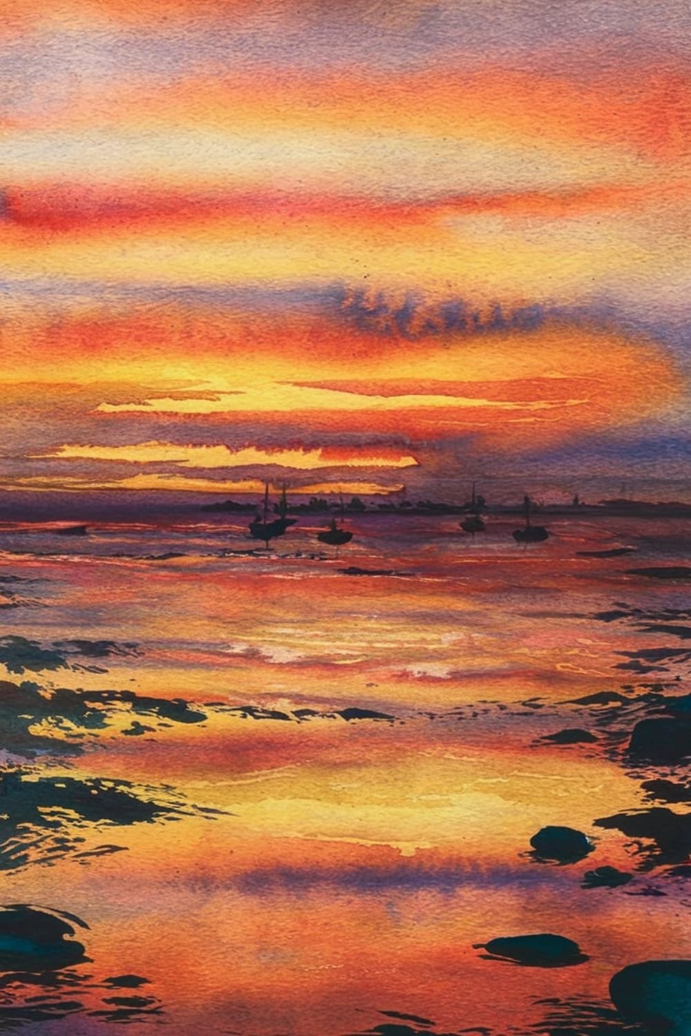 38+ Watercolor Sunset Painting Ideas for Beginners - Artist Been