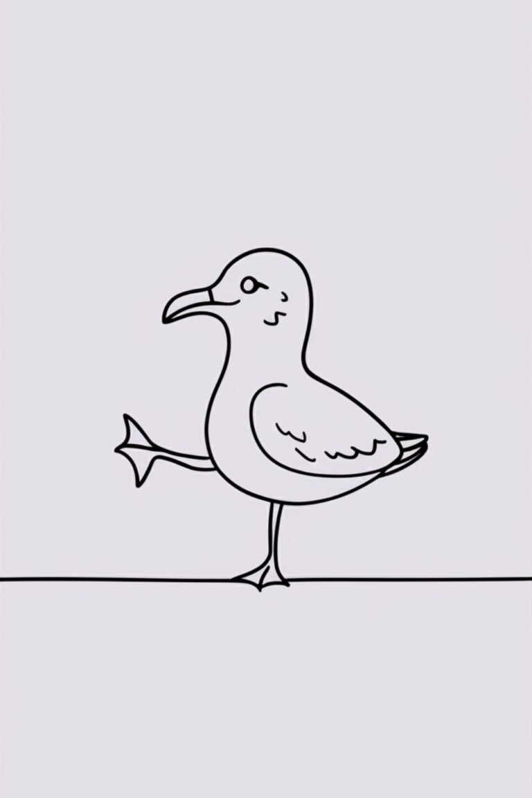 15 Easy and Cute Seagull Drawing Ideas for Beginners 🕊️ - Artist Been