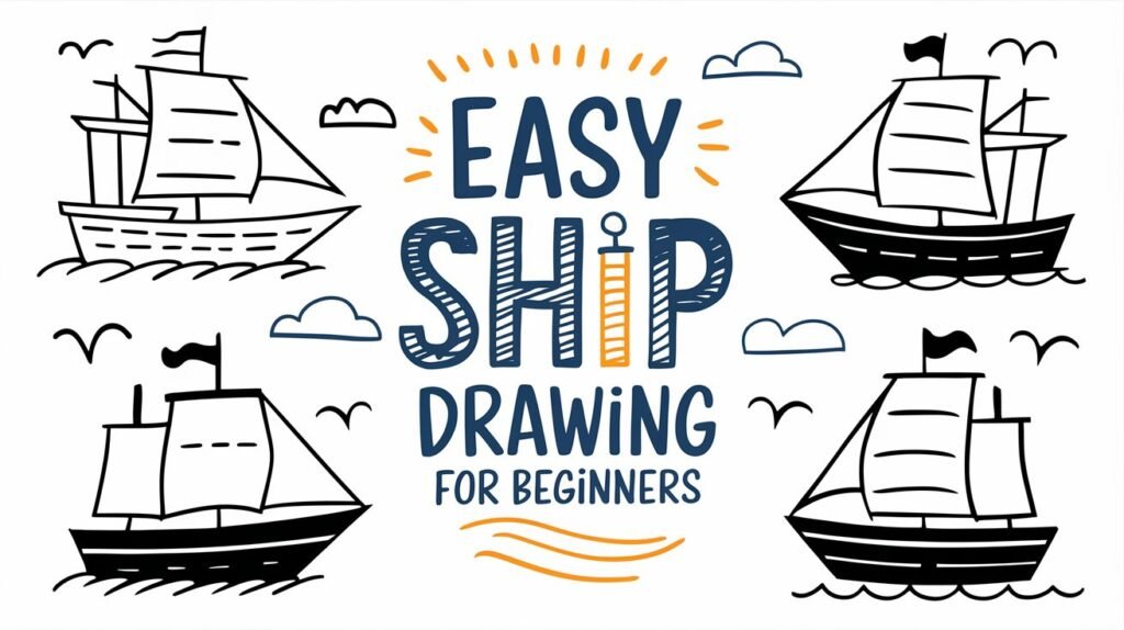 33+ Easy Ship Drawing Ideas for Beginners - Artist Been